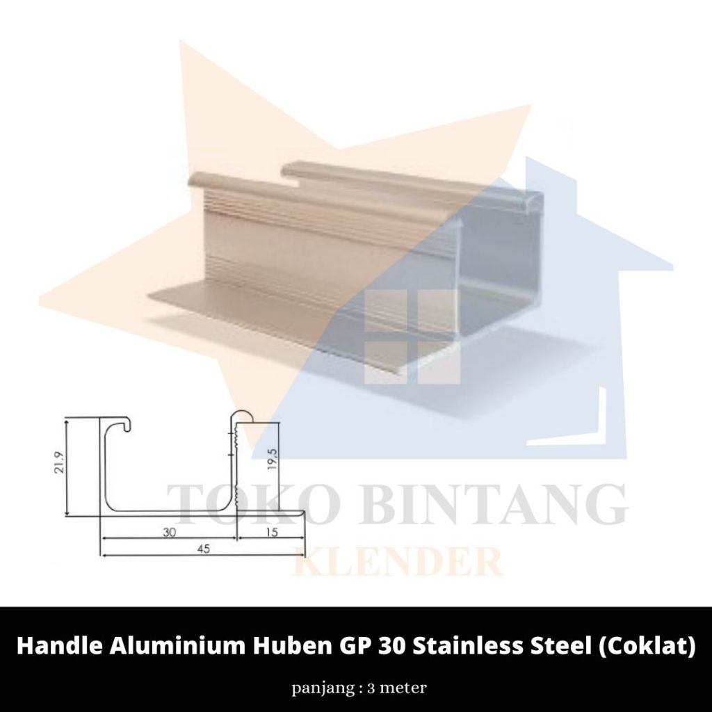 Jual Handle Alumunium Huben GP 30 Stainless Steel (Coklat) | Shopee ...