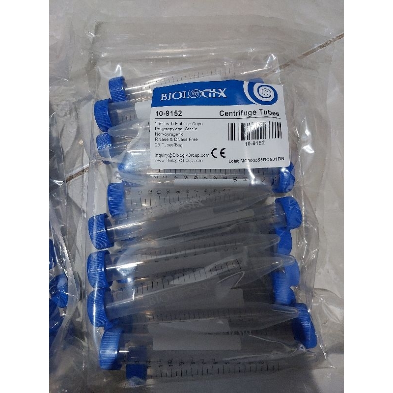 Jual CENTRIFUGE TUBE 15 ML STERIL BIOLOGIX TABUNG CENTRIFUGE 15 ML ...