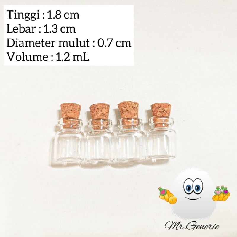 Jual MrGenerie 1ml Mini Glass Bottle 13x18 mm / 1pcs Botol Kaca Mini 1 ...