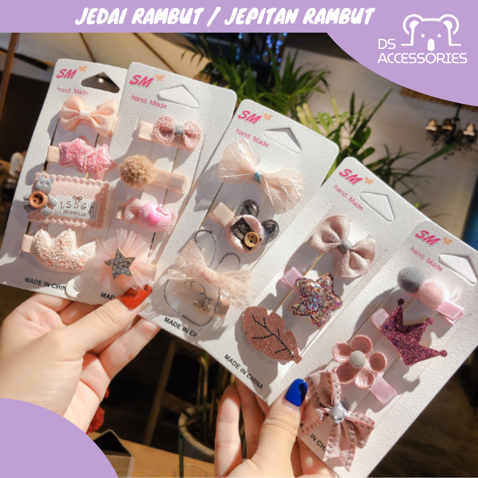 Jual COD 4 in 1 Jepit Rambut Anak Anak / Jedai rambut Mini 3cm / Jedai ...