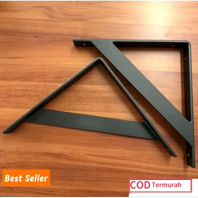 Jual Rak Dinding Braket Ambalan Besi Siku Model A Strip Rak Kayu ...