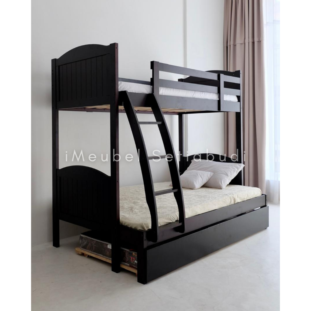 Jual Bunk Bed / Bed Tingkat 3x4 + Bed Dorong / Solid Wood | Shopee ...