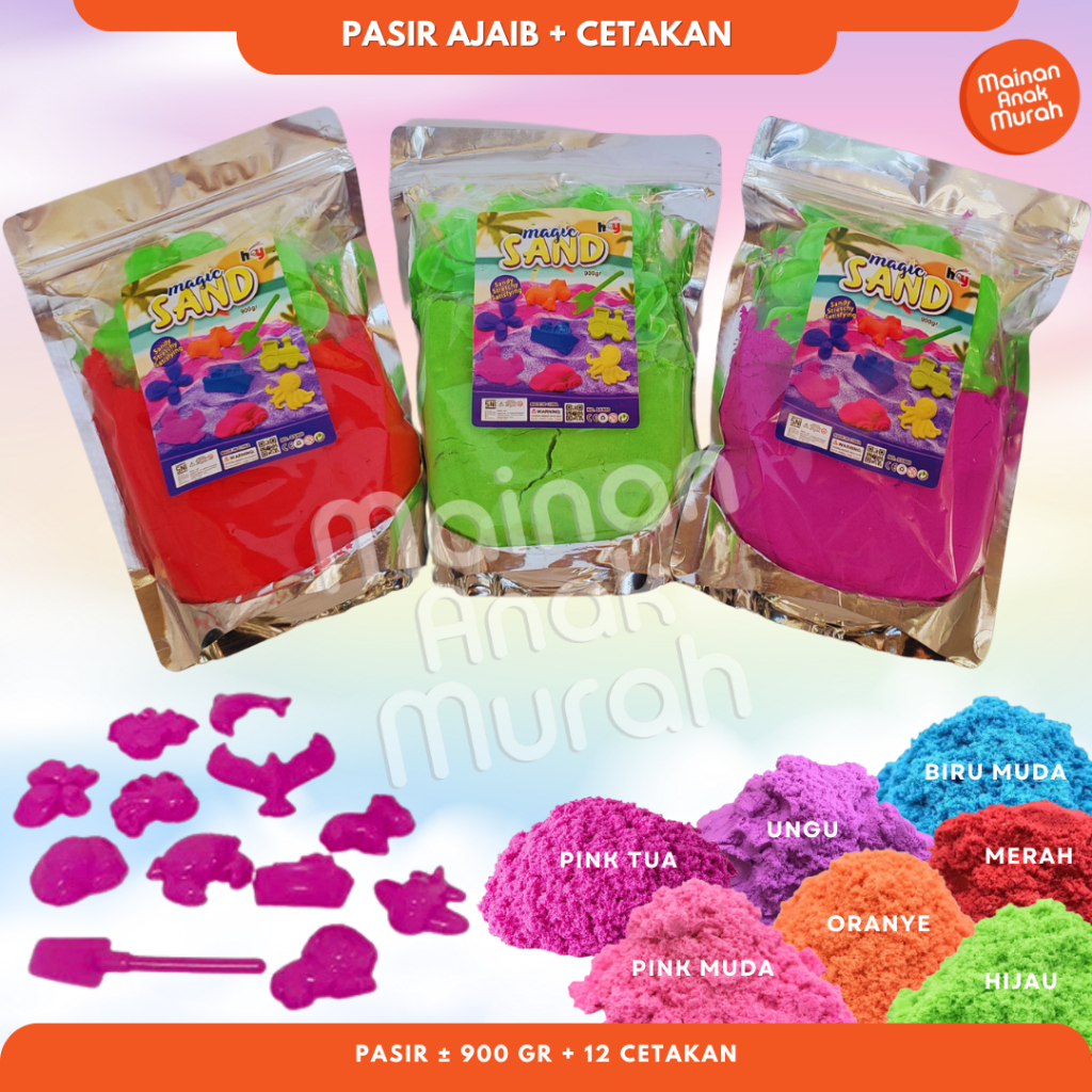 Jual Mainan anak pasir ajaib warna plus cetakan super bagus dan murah ...