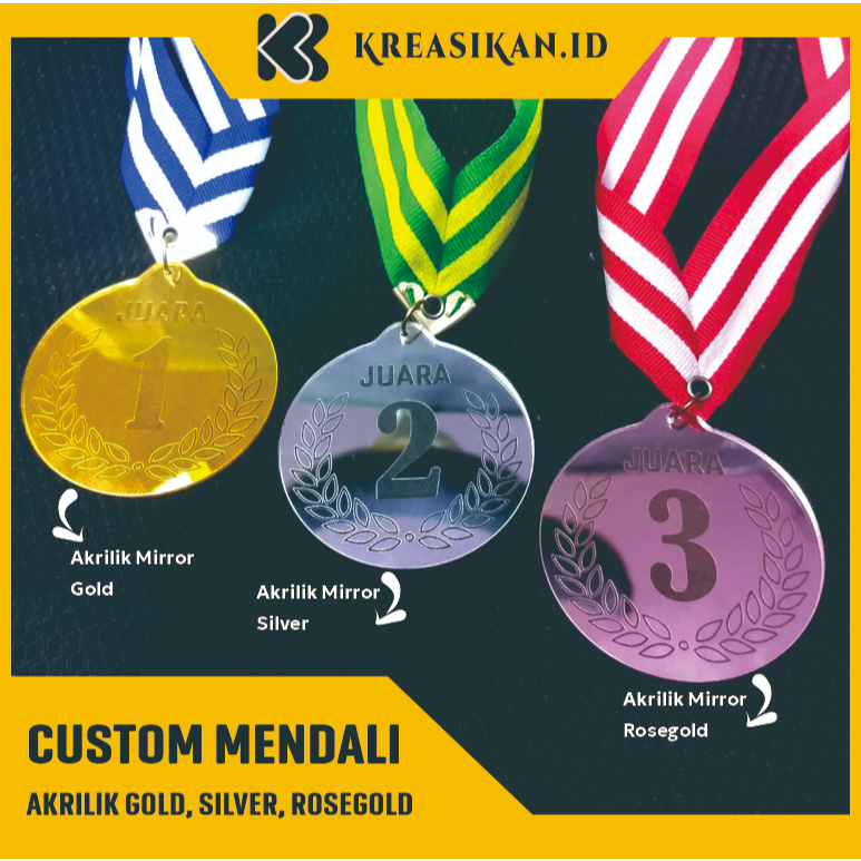Jual KREASIKAN.ID - MEDALI LOMBA KEJUARAAN / MENDALI AKRILIK / MEDAL ...