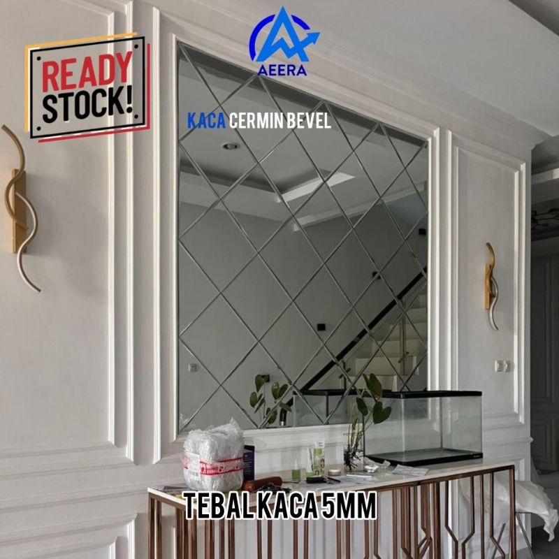 Jual paket ukuran 140cm x 168cm kaca bevel kaca cermin moulding tebal ...
