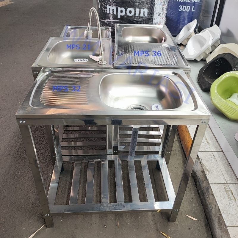 Jual Bak Cuci Piring Kaki Sink Kaki Stainless Kitchen Sink Metalco 92cm 80cm 53cm Portabel Sink ...
