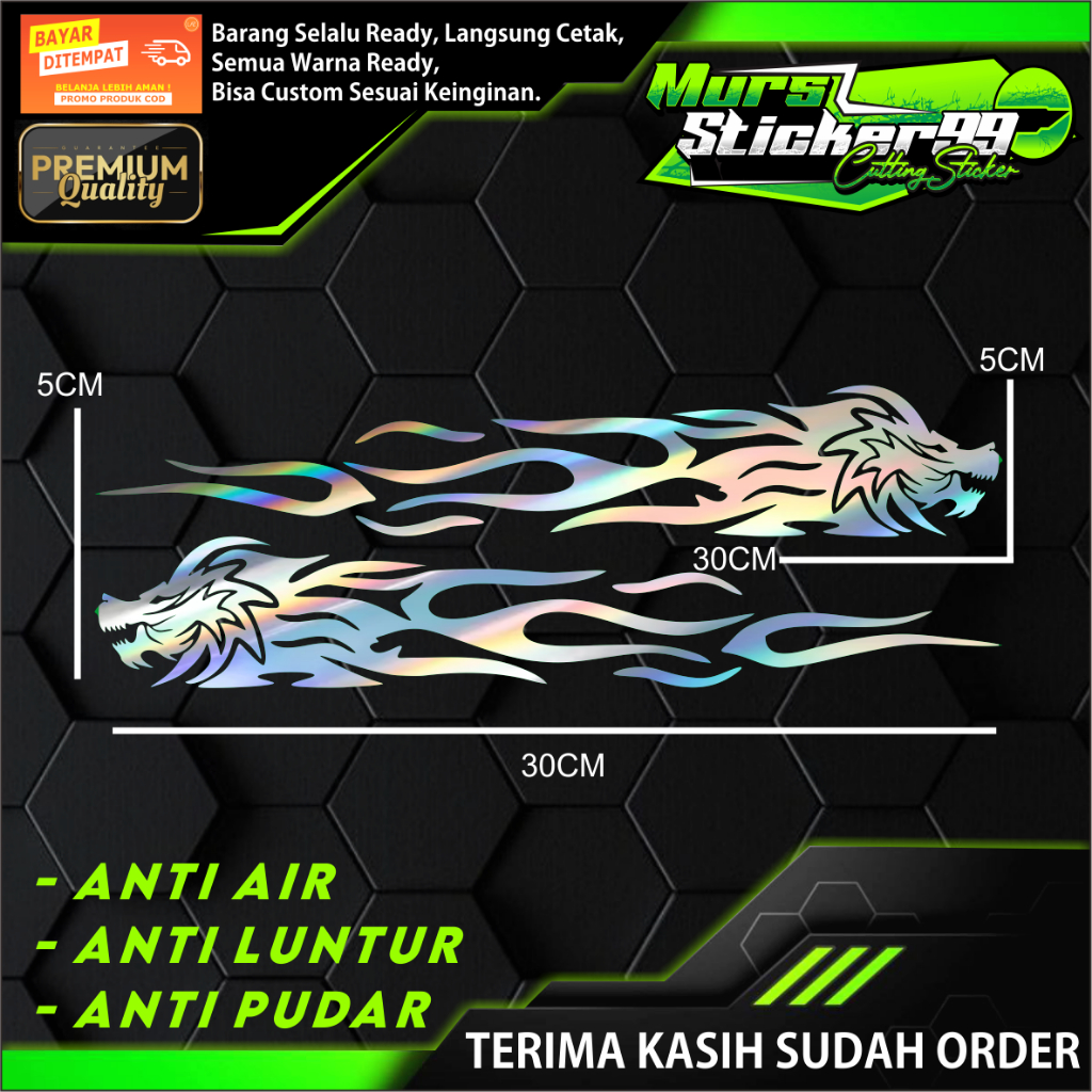 Jual Sticker Cutting TRIBAL KEPALA NAGA SEPASANG (KANAN KIRI) | Shopee ...