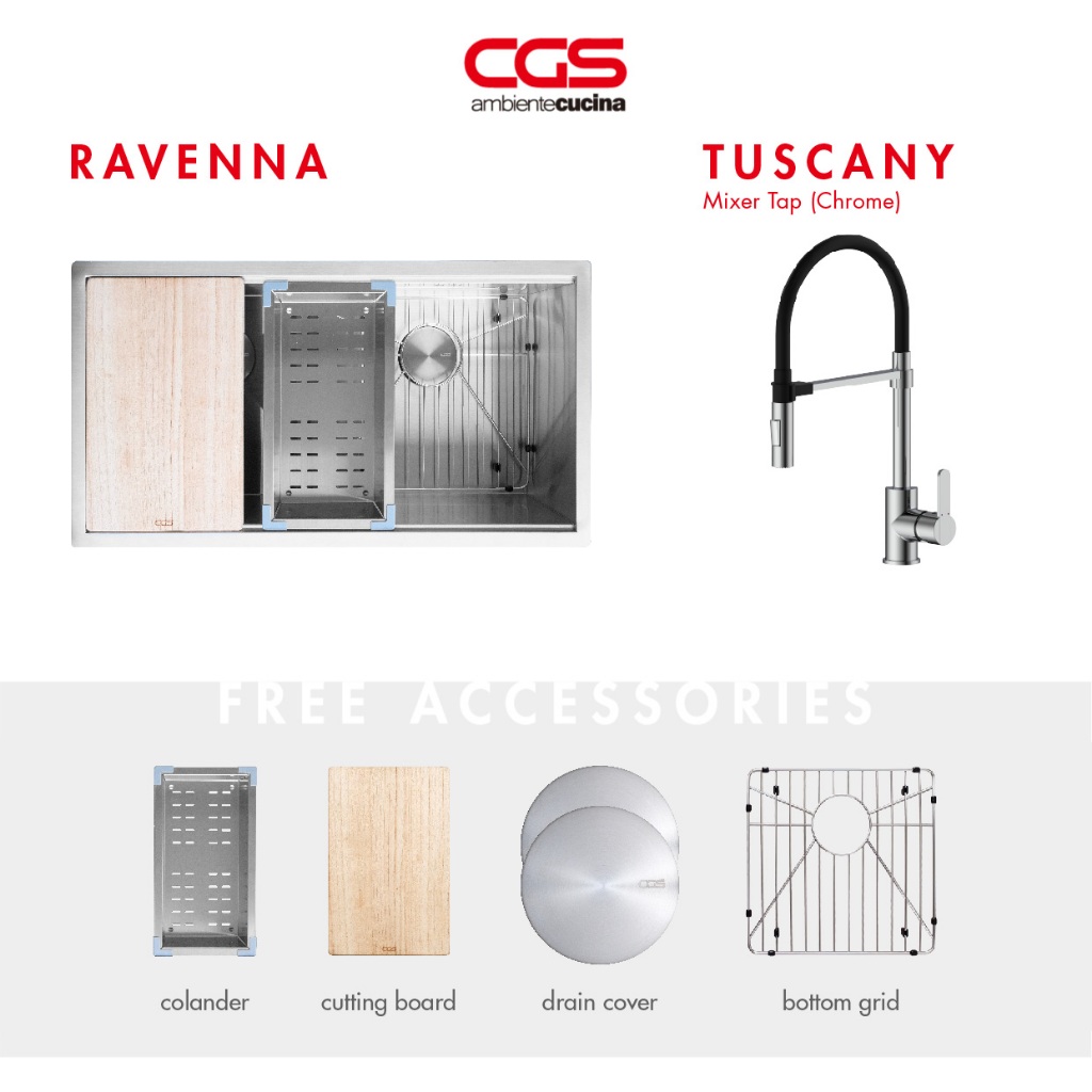 Jual CGS Kitchen Sink Bak Cuci Dapur 2 Lubang Keran Air Dapur Ravenna ...