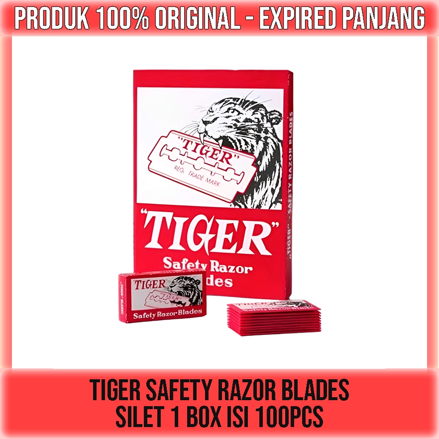 Jual ORIGINAL Silet Tiger safety Razor Blades 1 Pack Kecil isi 10pcs ...