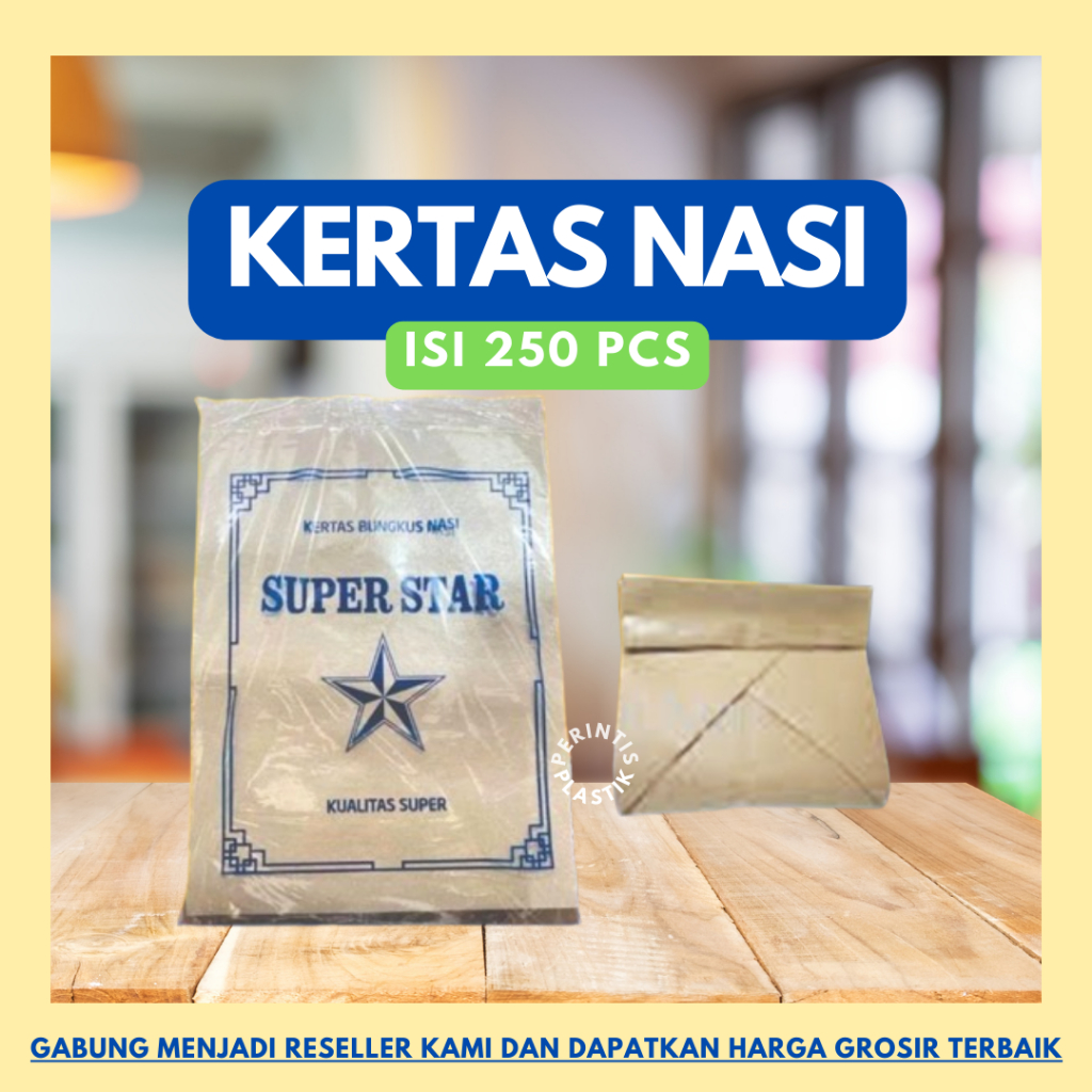 Jual Kertas Nasi Coklat Superstar isi 250 lmbr | Shopee Indonesia