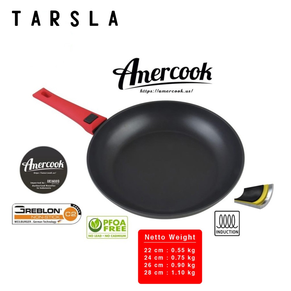 Jual Amercook Fry Pan Infito Series Greblon C2 Non-Stick with Dots ...
