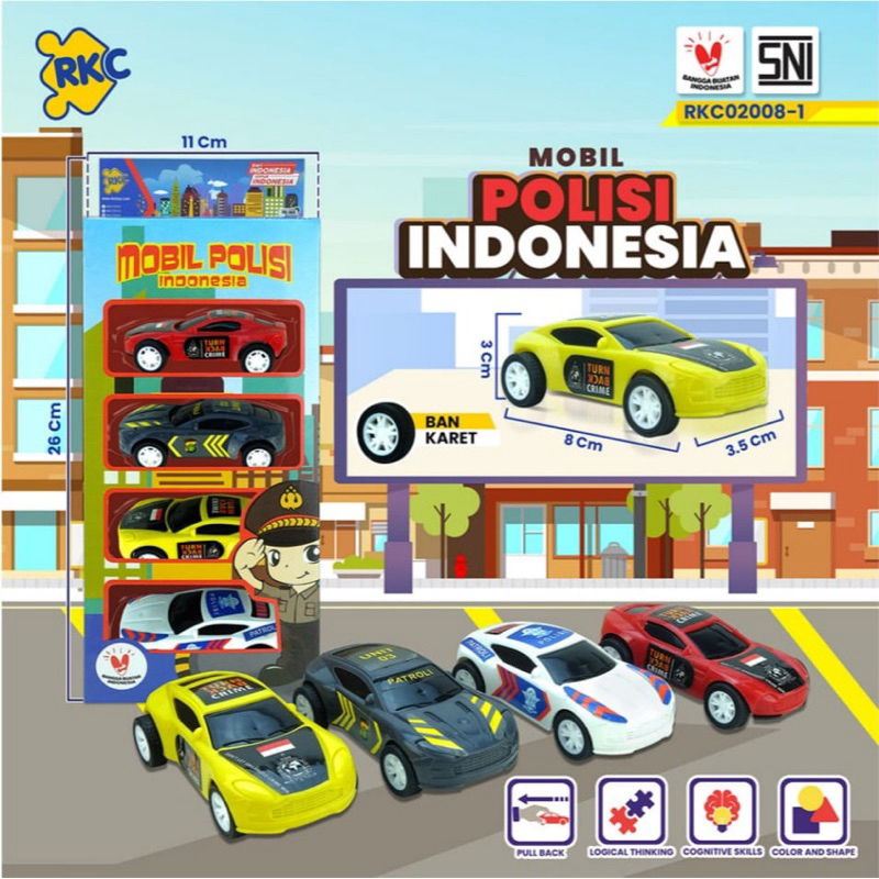 Jual MOBIL DUS 4 PC RKC 020081 / CAR POLICE POLISI CARS / MAINAN ...