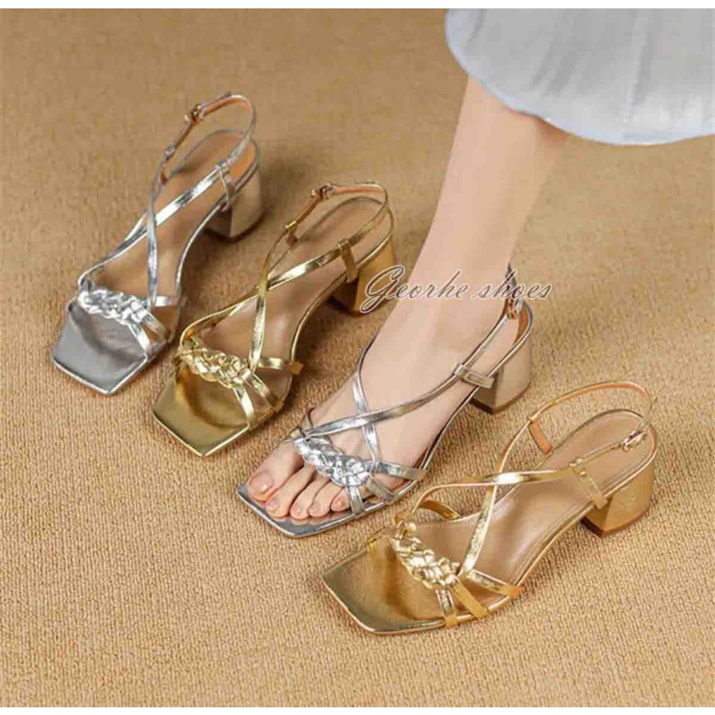 Jual Sandal heels wanta model tali kepang terbaru 2025/sandal heels ...