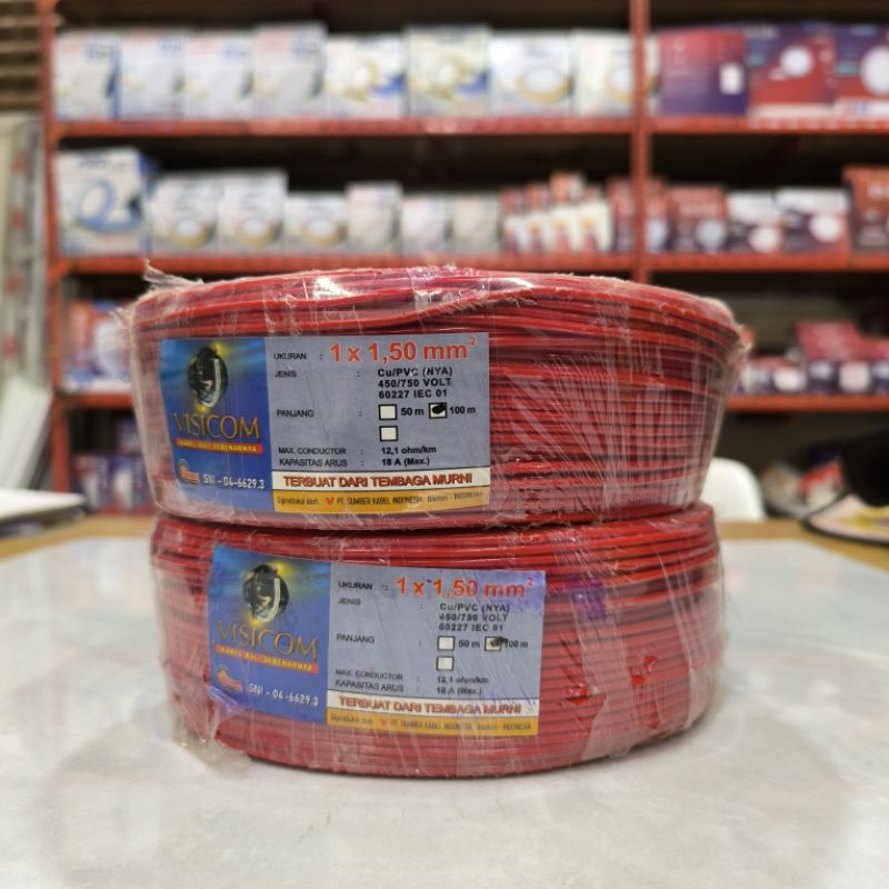 Jual Kabel Listrik Tunggal NYA 1x1.5 mm Visicom 100 Meter | Shopee Indonesia
