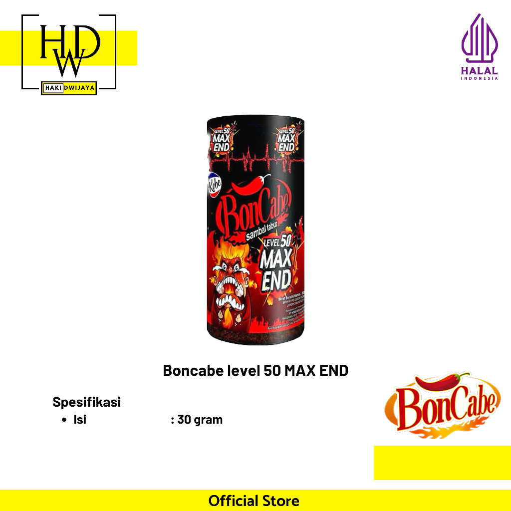 Jual Boncabe Sambal Tabur Level 50 Max End Botol 30gr - Rasa Original ...