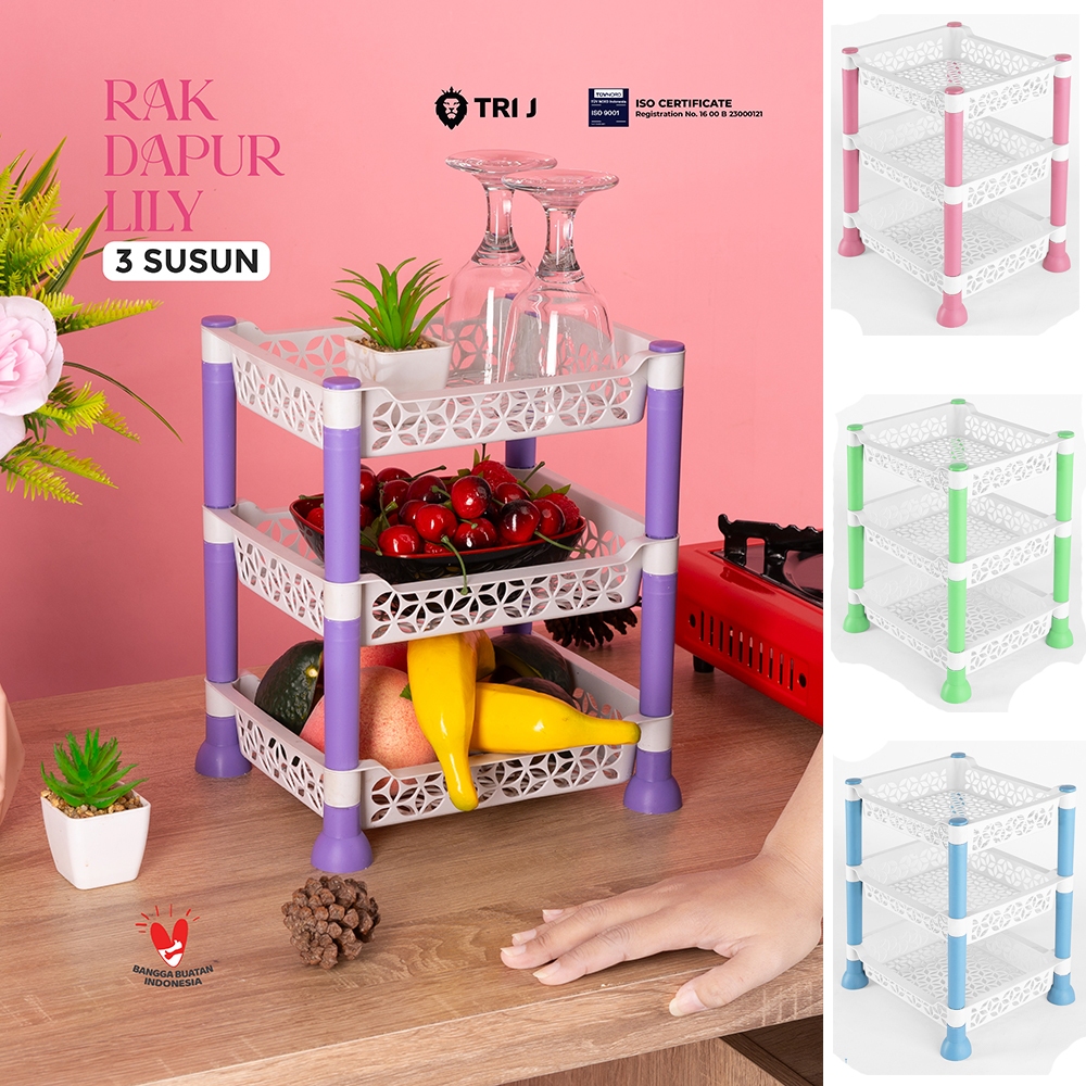 Jual Rak Serbaguna 3 susun plastik / Rack Multifungsi 3 tingkat Tempat ...