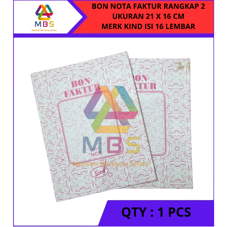 Jual BON NOTA FAKTUR RANGKAP 2 PLY BESAR UKURAN 21 X 16 CM ISI 16 ...