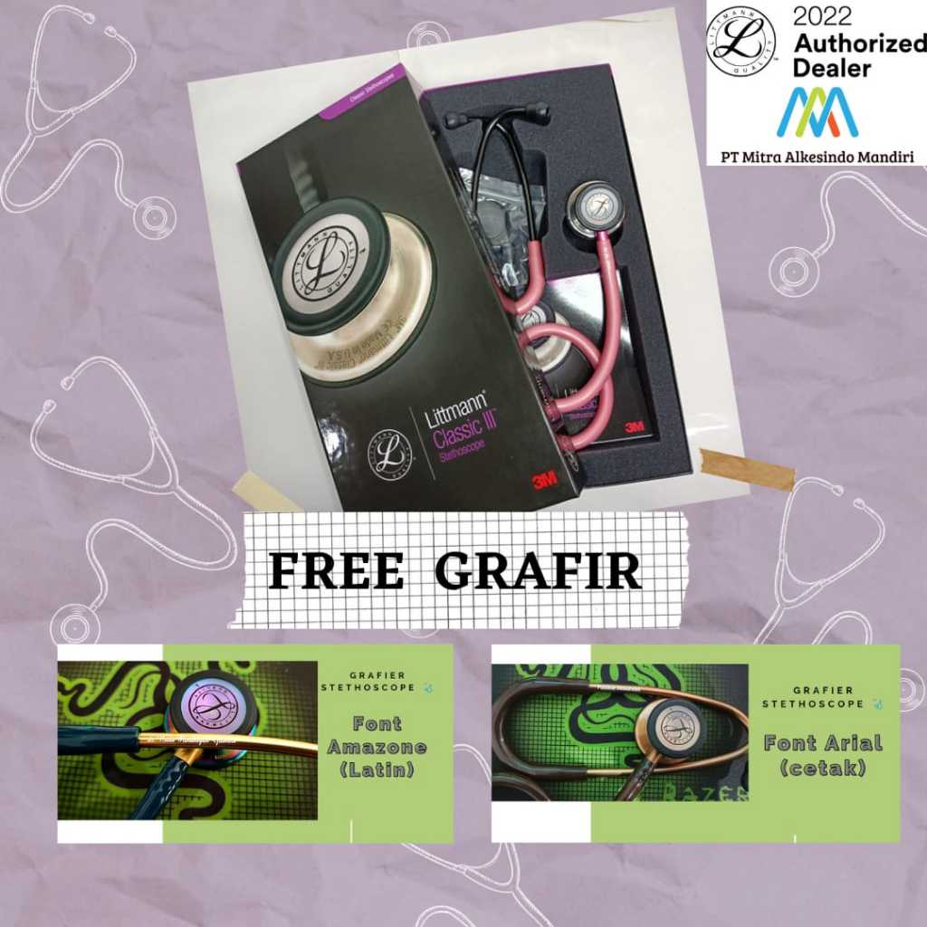 Jual 3M Littmann Stethoscope Classic III Pearl Pink Mirror Finish Pink ...