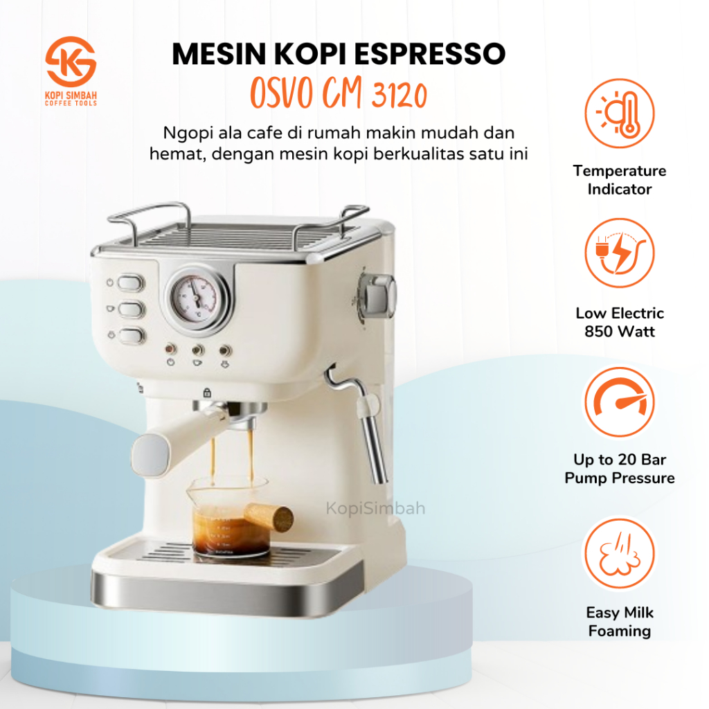 Jual Mesin Kopi Espresso OSVO CM 3120 Alat Seduh Pembuat Expreso Coffee ...