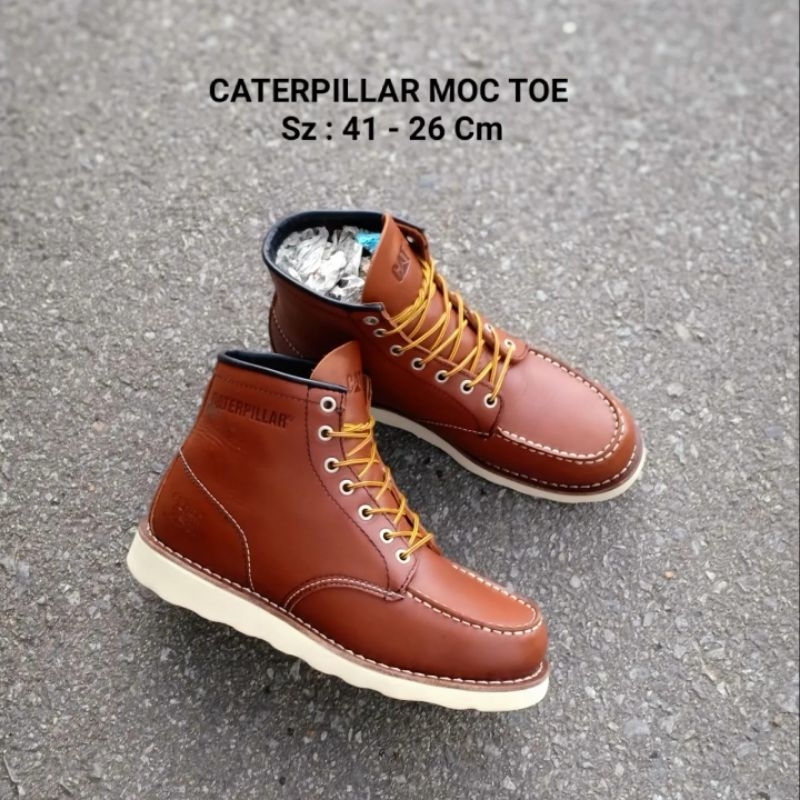 Jual CATERPILLAR MOC TOE LEATHER | Shopee Indonesia
