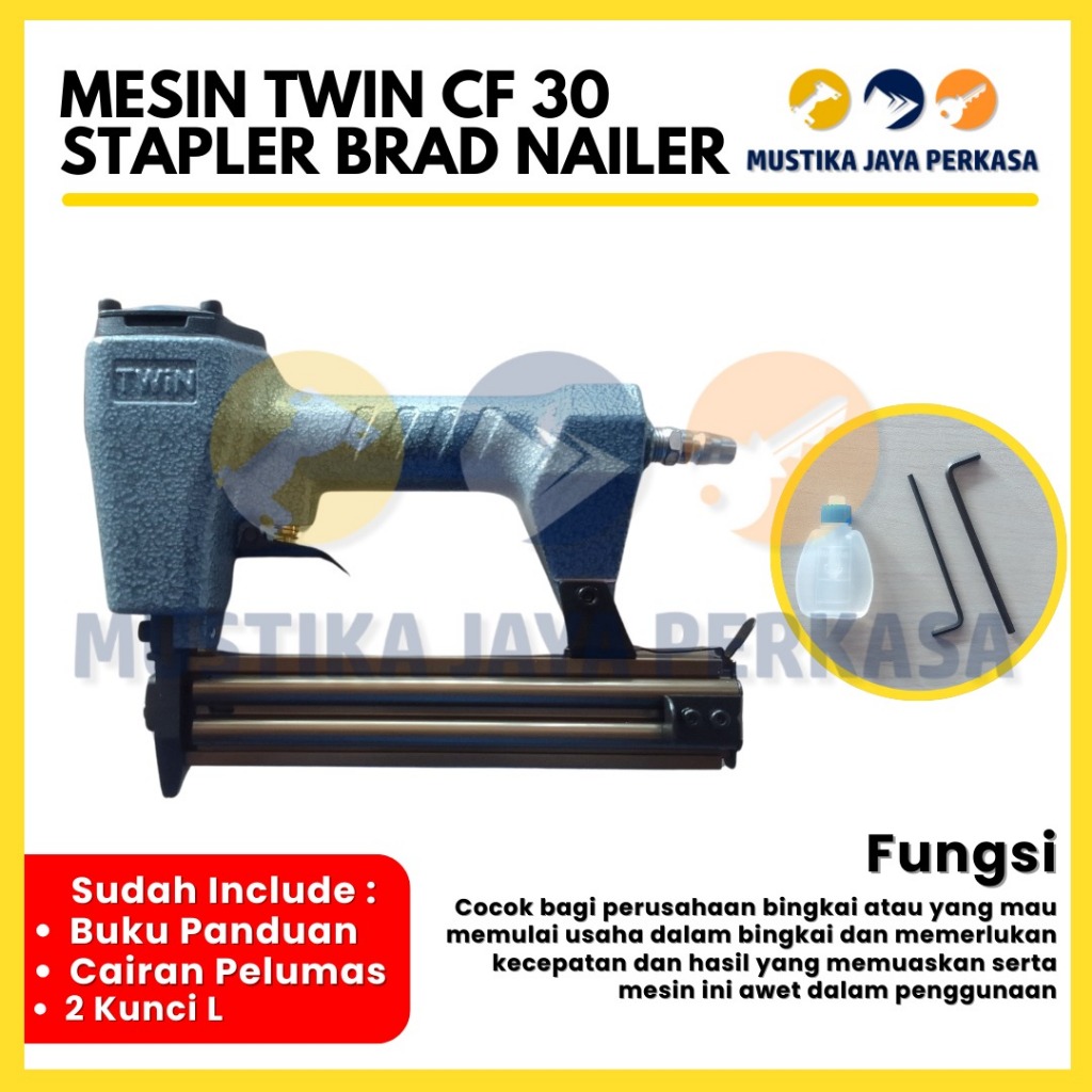 Jual MESIN STAPLES TEMBAK AIR TACKER NAIL GUN CF 30 Manual Stapler Brad ...