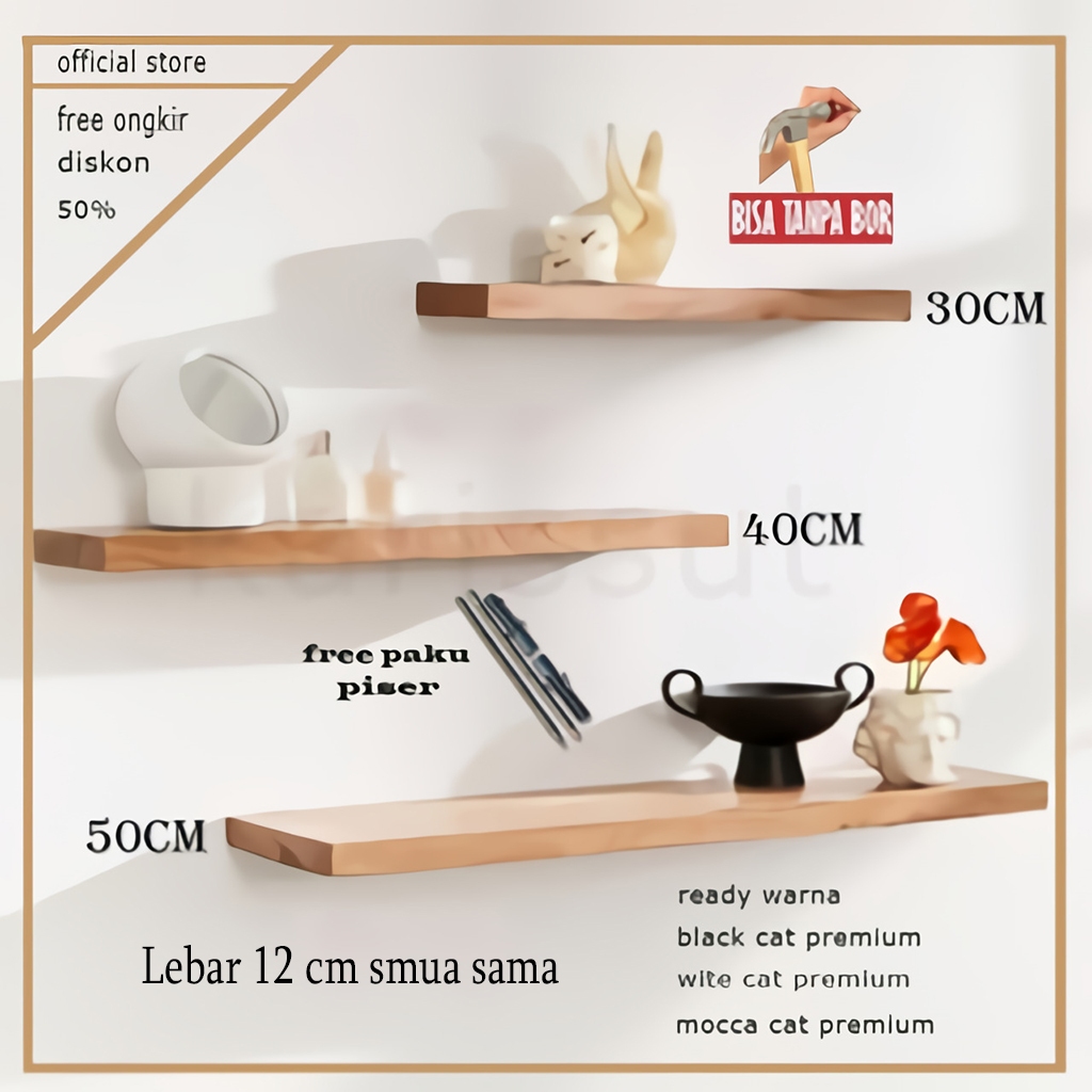 Jual Rak Dinding Ambalan Kayu Minimalis Pajangan Rumah Dekorasi Ruangan ...