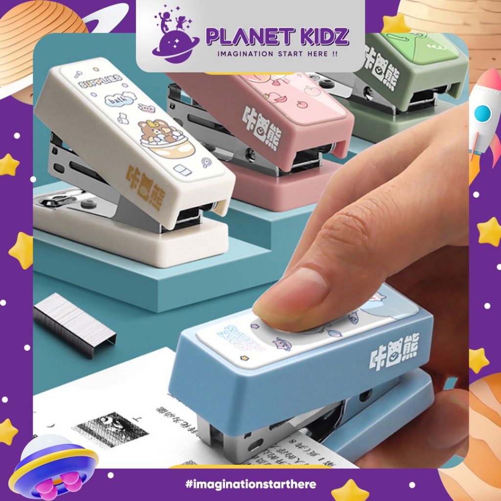Jual PLANETKIDZ ATK10 STAPLER MINI PORTABEL MOTIF LUCU STAPLES KECIL ...