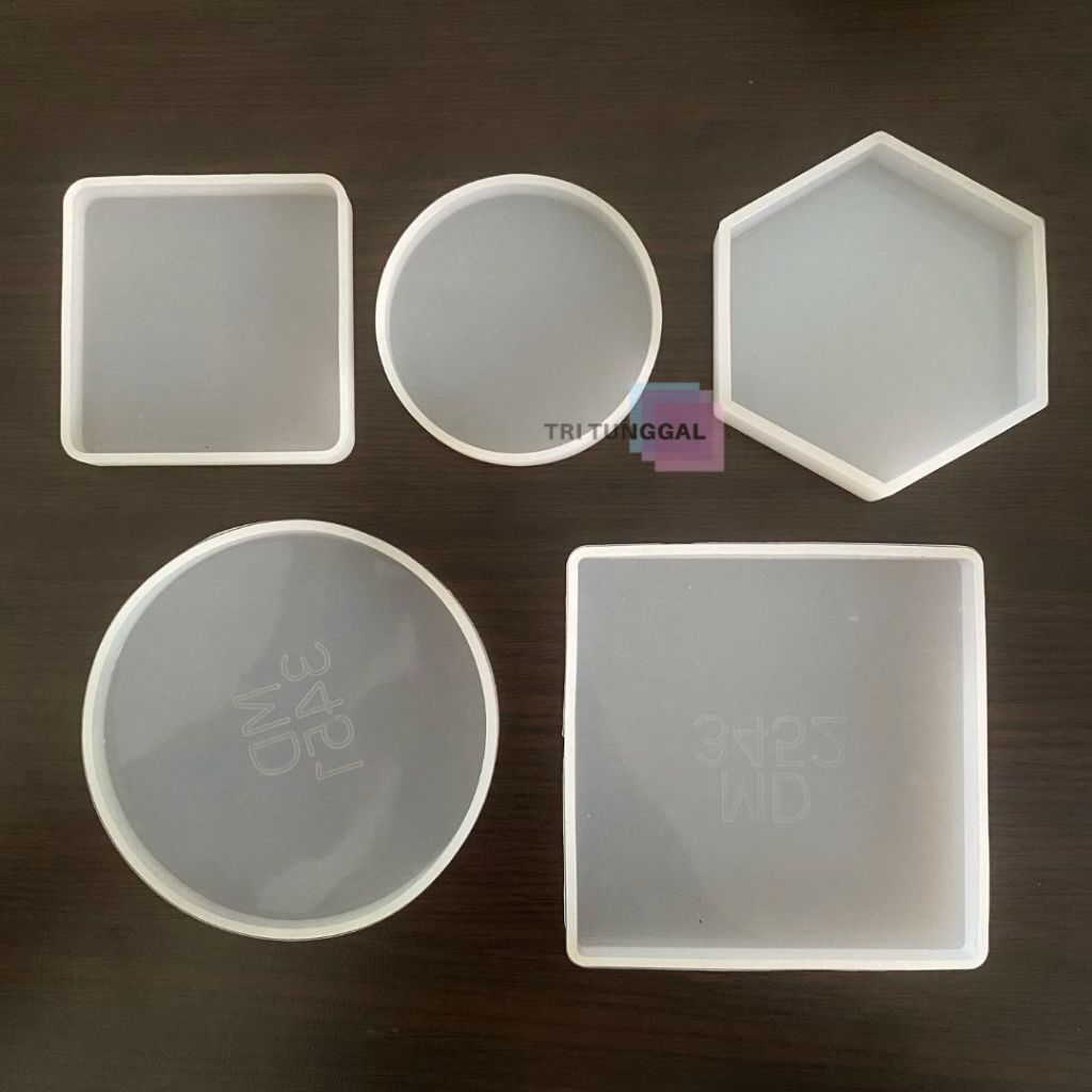 Jual Cetakan Resin Coaster Hexagon Bulat Hexagonal Bundar Silicone ...