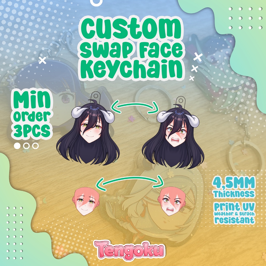 Jual Gantungan Kunci ganti wajah - Keychain Swap Face Acrylic Custom ...