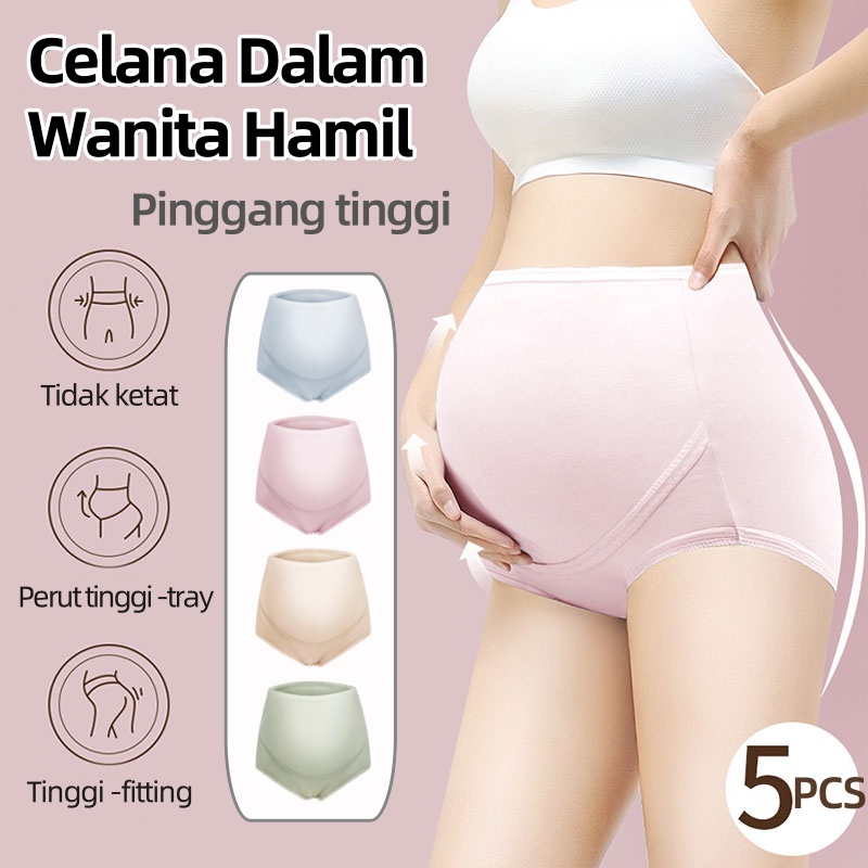 Jual 5PCS Celana Dalam CD High Waist Hamil Jumbo Maternity Panty Wanita Hamil Celana Dalam Katun ...