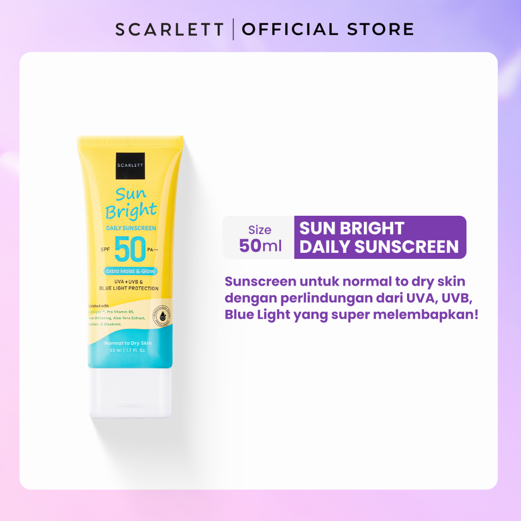 Jual Scarlett Whitening Sunscreen Sun Bright Daily SPF 50 PA ...