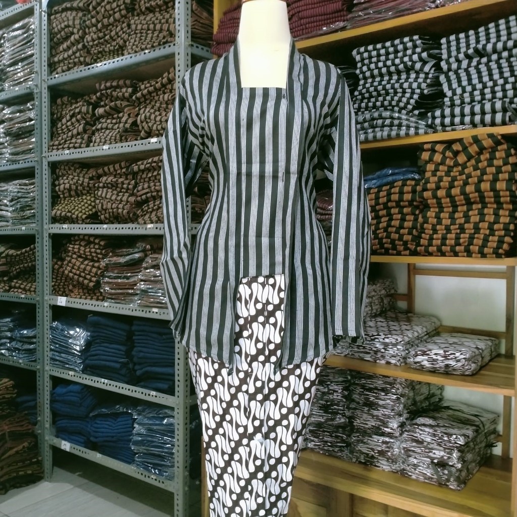 Jual Set baju lurik wanita jawa/Set kebaya wanita adat jogja/Kebaya lurik perempuan jawa/Kebaya ...