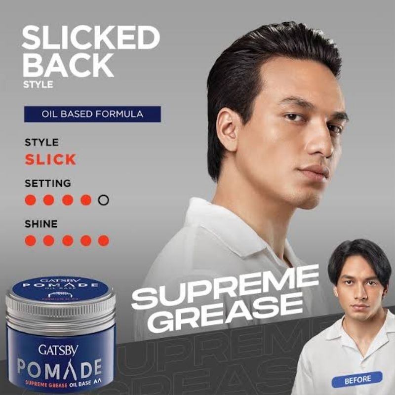 Jual GATSBY SLICKED BACK STYLE STYLING POMADE SUPREME GREASE 80gr ...