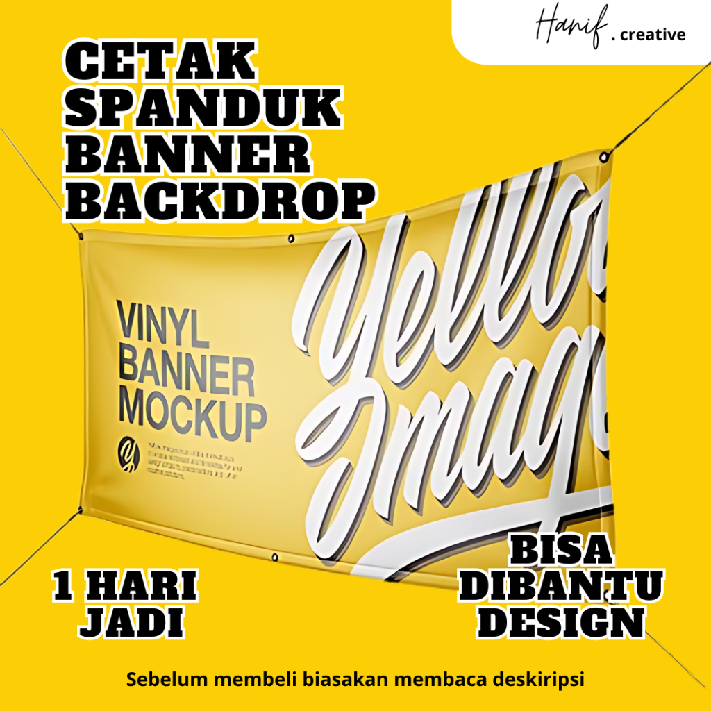 Jual CETAK SPANDUK, BALIHO, BACKDROP CEPAT DAN BAGUS BAHAN FLEXY CHINA 280 GSMCE | Shopee Indonesia