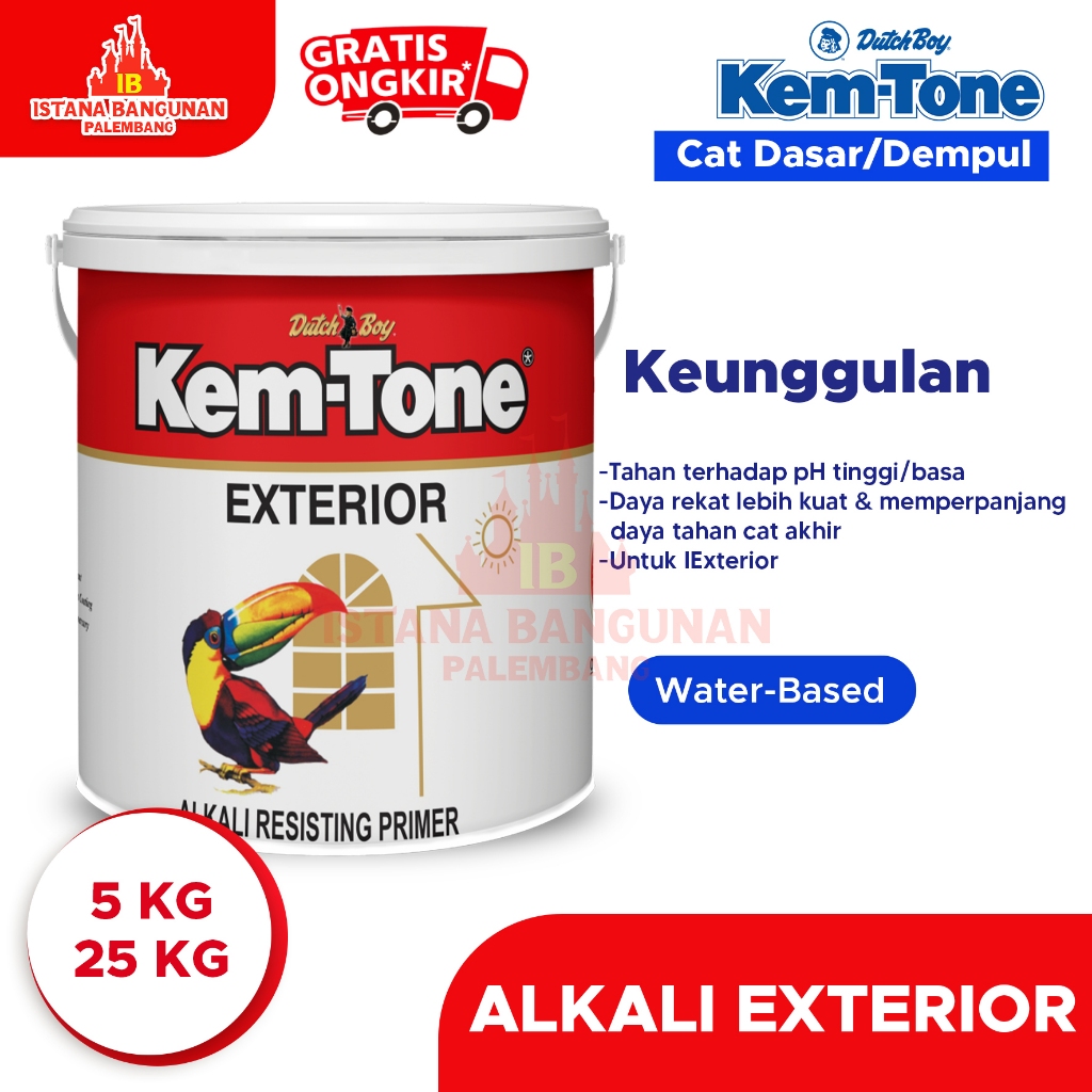 Jual CAT DASAR/DEMPUL KEM-TONE ALKALI RESISTING EXTERIOR - 5 KG & 25 KG ...