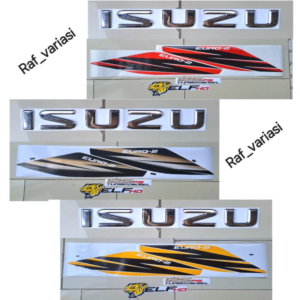 Jual Stiker emblem set isuzu elf nkr 71 macan / Stiker emblem Elf ...