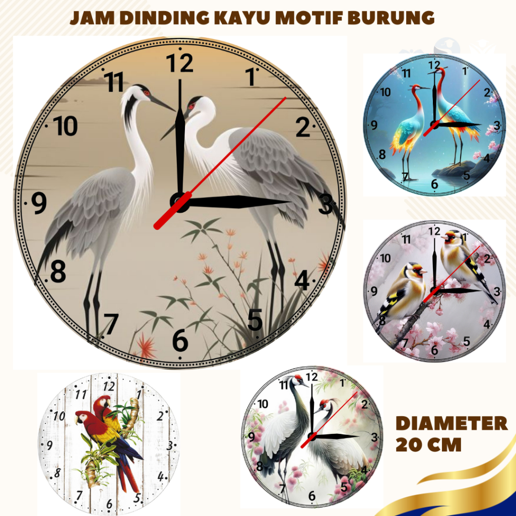 Jual Jam dinding kayu gambar burung Aesthetic | Shopee Indonesia