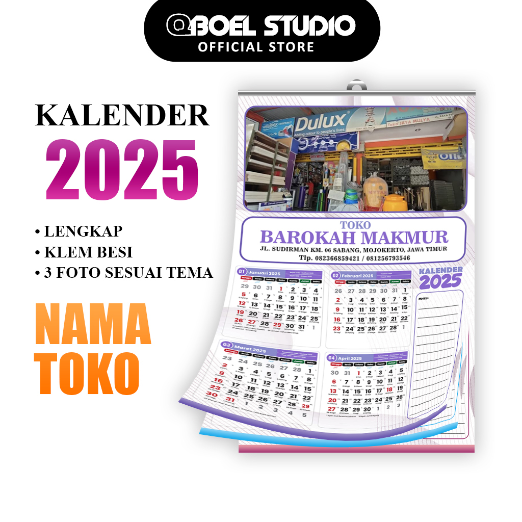 Jual (BISA BELI SATUAN) KALENDER DINDING CUSTOM NAMA TOKO & FOTO 2025 ...