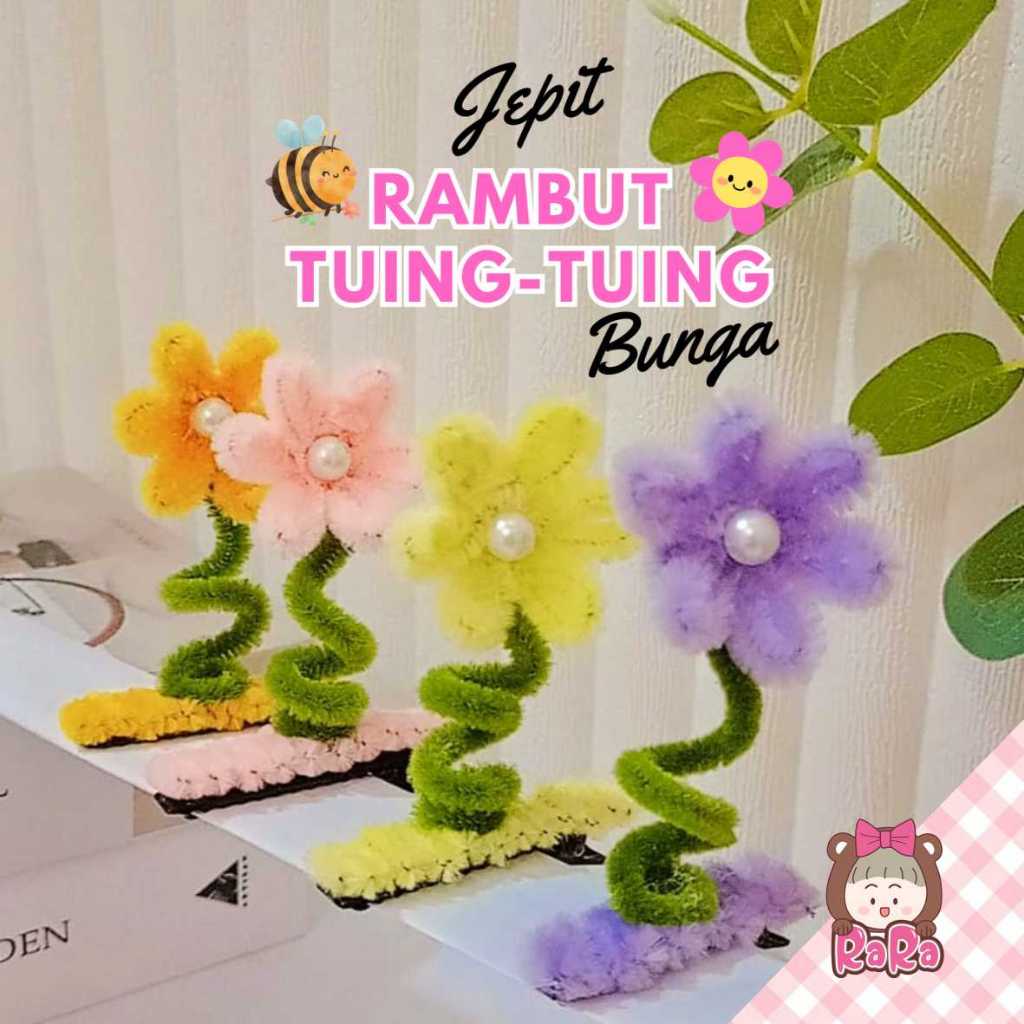 Jual Jepit Rambut Tuing-Tuing Bunga /Jepit Rambut Perempuan Lucu ...