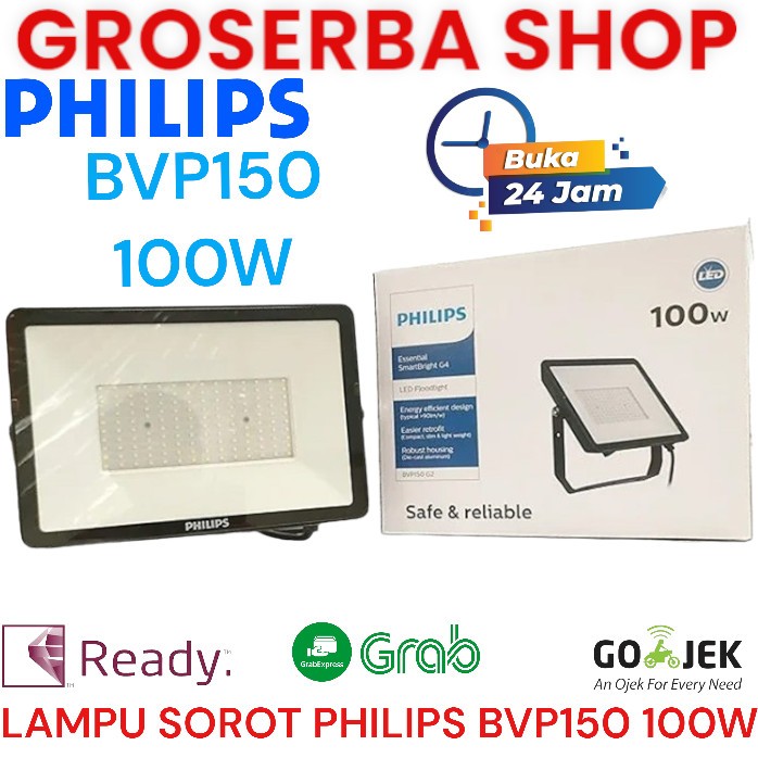 Jual LAMPU SOROT PHILIPS BVP150 100W 100Watt 220V LED Flood Light - PUTIH (6500K) BVP 150 100 ...