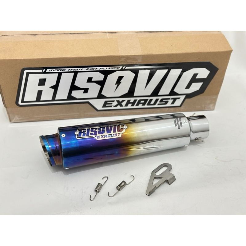Jual SILINCER KNALPOT RISOVIC EXHAUST TYPE SHARK HALF BLUE LONG ...