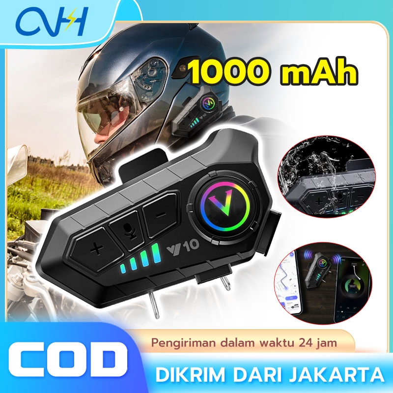 Jual Headset Helm Intercom V10 Bluetooth Chip Qualcomm 5.3 FM Radio ...