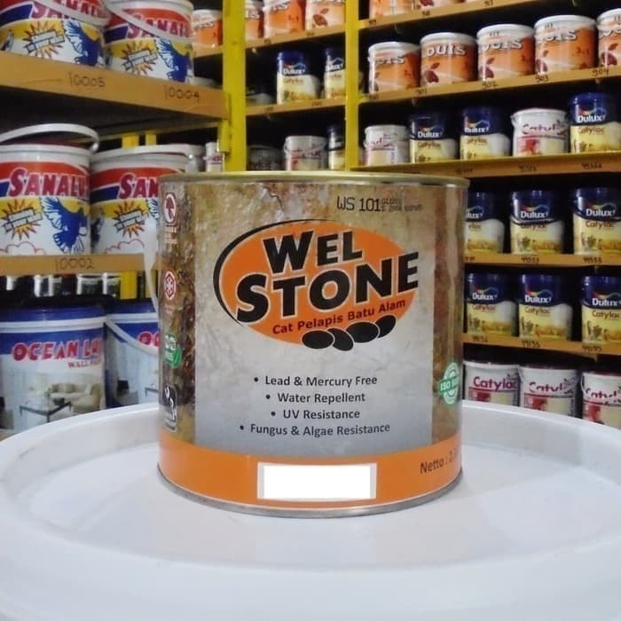 Jual CAT BATU ALAM WELSTONE TRANSPARANT GLOSS 2.35 LITER | Shopee Indonesia