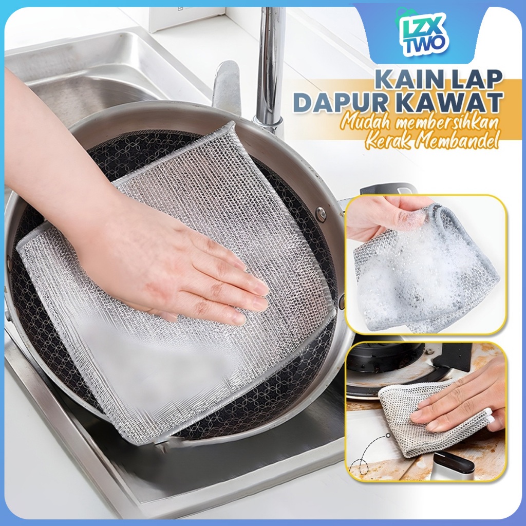 Jual Kain Lap Dapur Kawat Bentuk Petak Halus Untuk Membersih Panci Dan ...