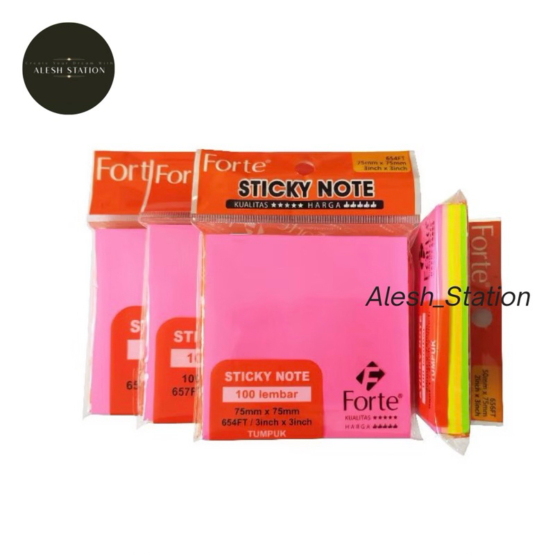 Jual Sticky Note Forte 654 WARNA 75*75mm (1pad) 20*5 warna - | Shopee ...