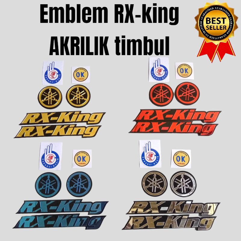 Jual emblem RX king akrilik timbul set komplit bonus stiker ok dan ...