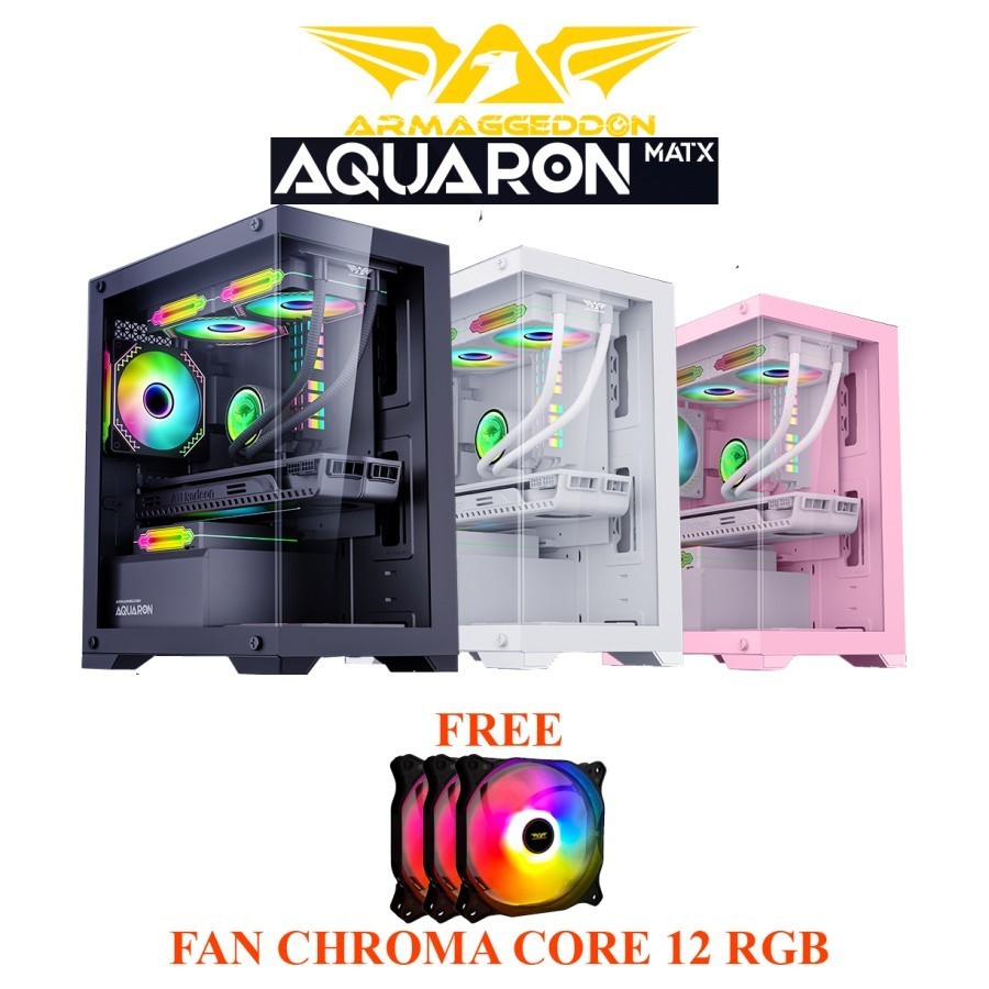 Jual Casing PC Gaming Armageddon Aquaron M-Atx Free 3Fan RGB | Shopee ...