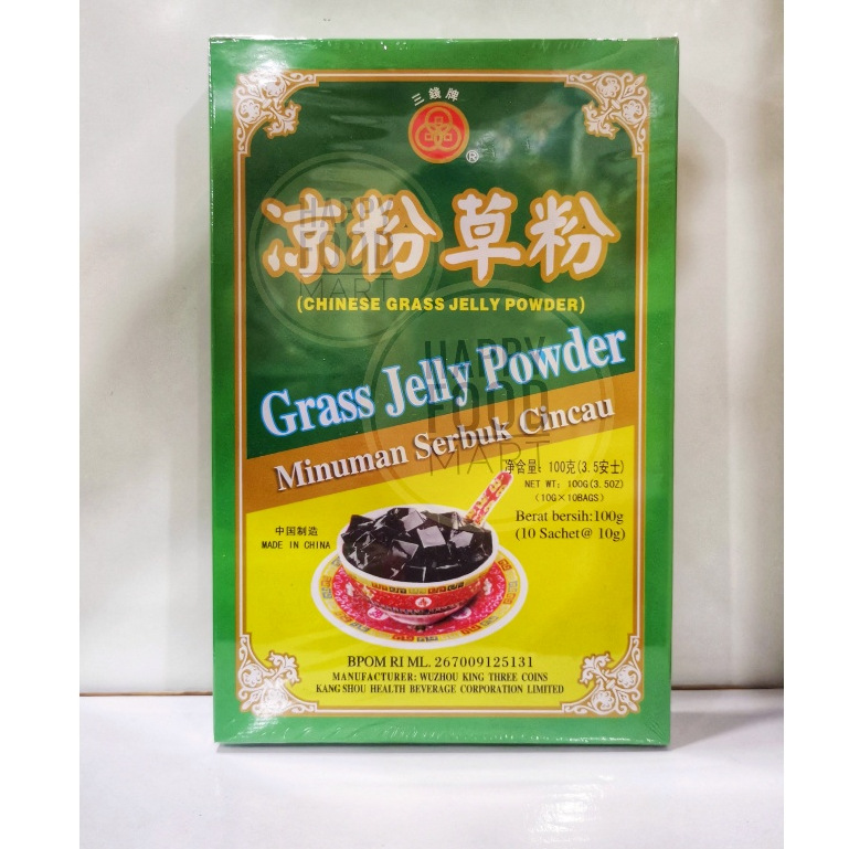 Jual [BPOM RI] THREE COIN GRASS JELLY POWDER 100 GRAM/TIGA KOIN CINCAU ...
