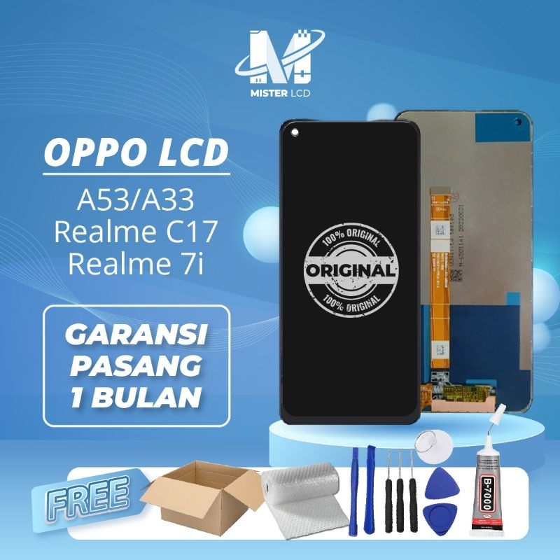 Jual LCD REALME C17 / 7i / OPPO A33 2020 / A53 2020 FULLSET ORIGINAL FREE LEM + OPENING SET ...