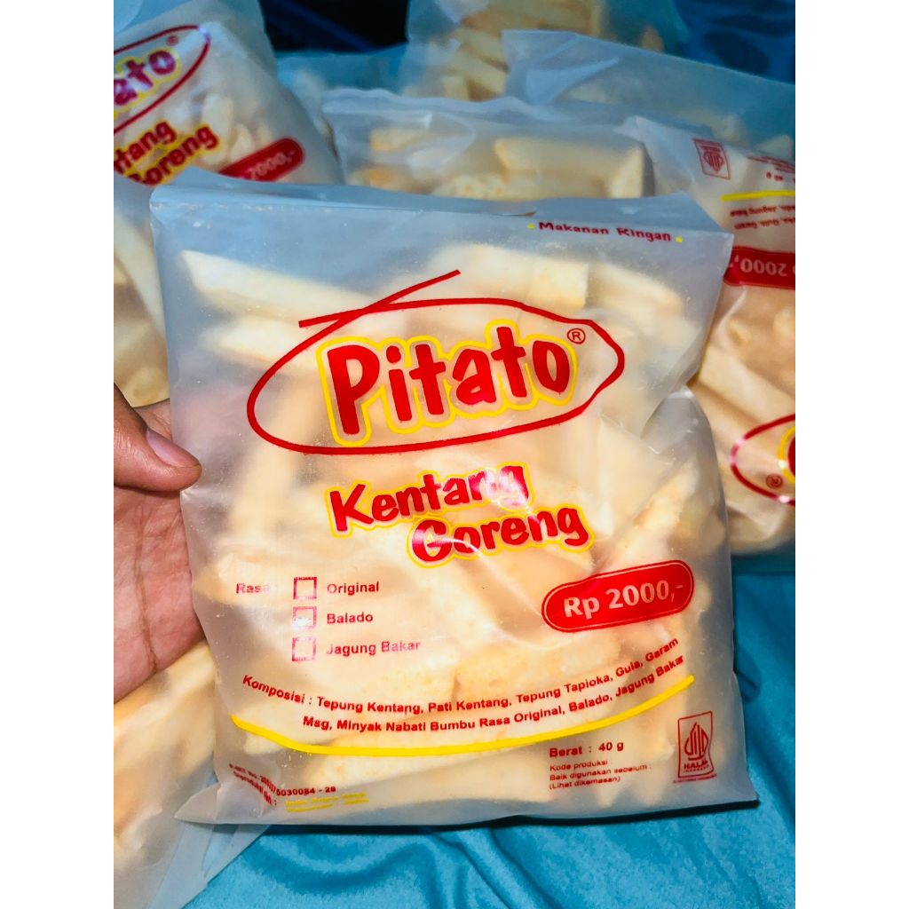 Jual PITATO KENTANG GORENG 40gr x 10pcs CAMILAN / KERIPIK / MAKANAN ...